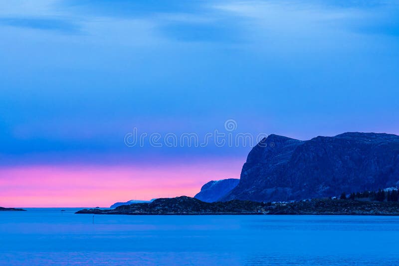 Mountains and Rocks at Sunrise Near Torvik in Norway Stock Image ...
