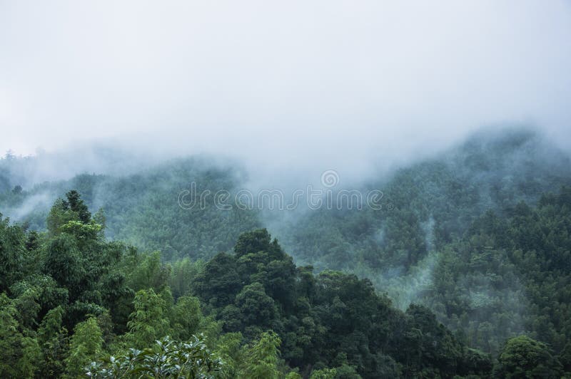 The Mountains Scenery in the Mist Stock Photo - Image of outdoors ...