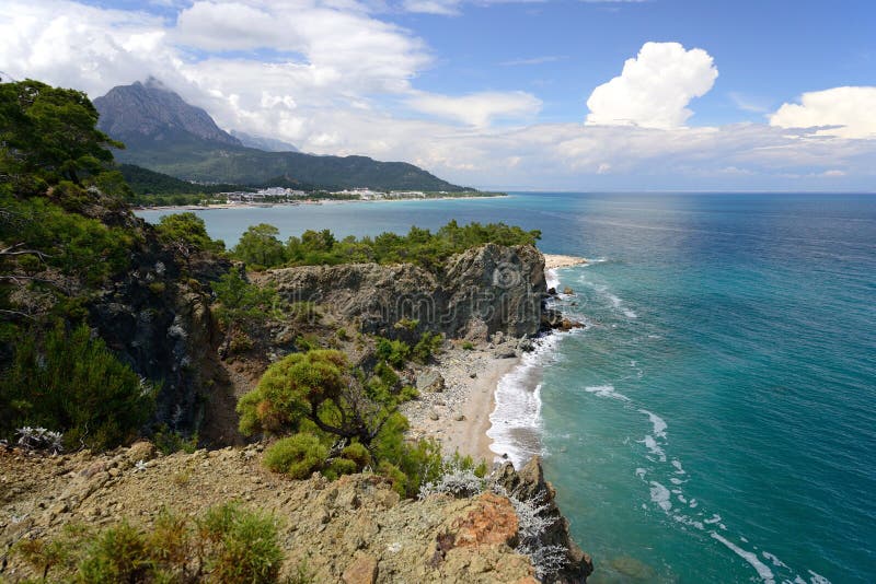 Mountains and Sea Around Kemer Stock Photo - Image of tourism ...