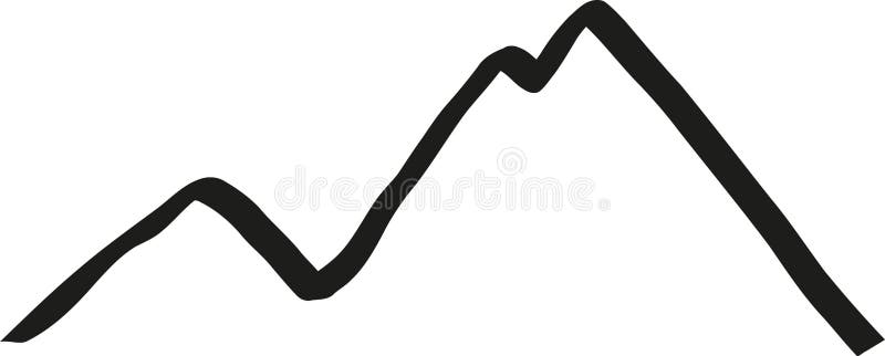Mountains shape hand drawn stock vector. Illustration of nature - 107170822