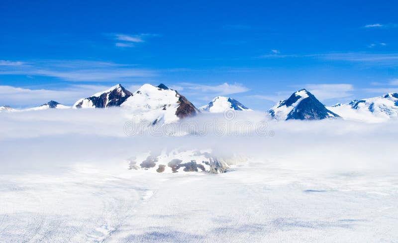 Mountains and Snow in Alaska Stock Photo - Image of flight, glacier ...