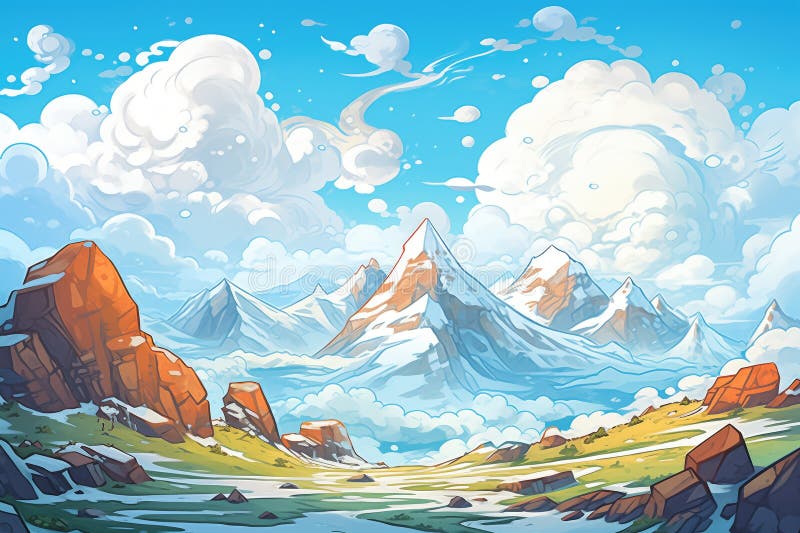 Mountains with Snow and Clouds Hovering Overhead Stock Image - Image of ...