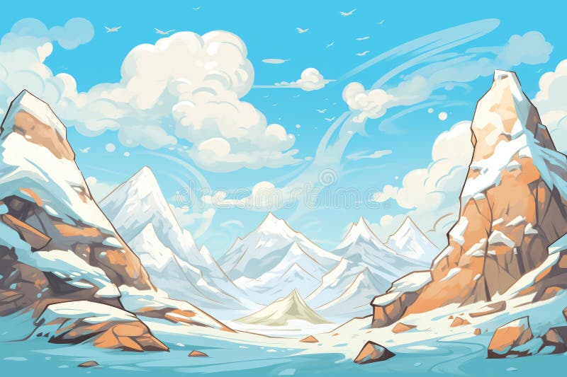 Mountains with Snow and Clouds Hovering Overhead Stock Photo - Image of ...