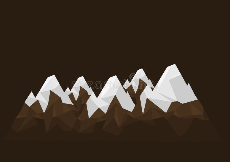 Mountains with Snow in Polygon Style Vector Elements for Landscape ...