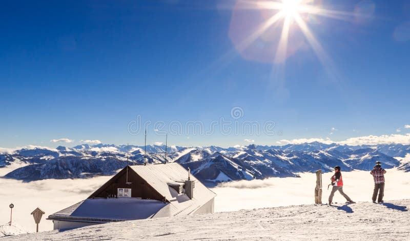 Mountains with Snow in Winter. Ski Resort Soll, Tyrol Editorial ...