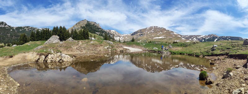 Mountains during Spring. Lake in the Mountains Stock Image - Image of ...