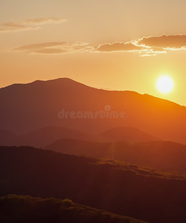 Mountains during Sunset. Beautiful Natural Landscape in the Summer Time ...