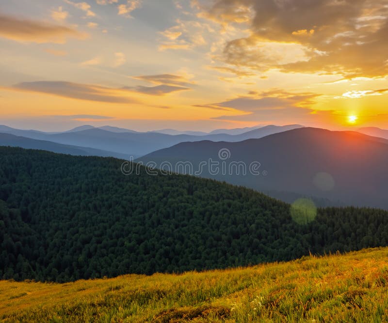 Mountains during Sunset. Beautiful Natural Landscape in the Summer Time ...