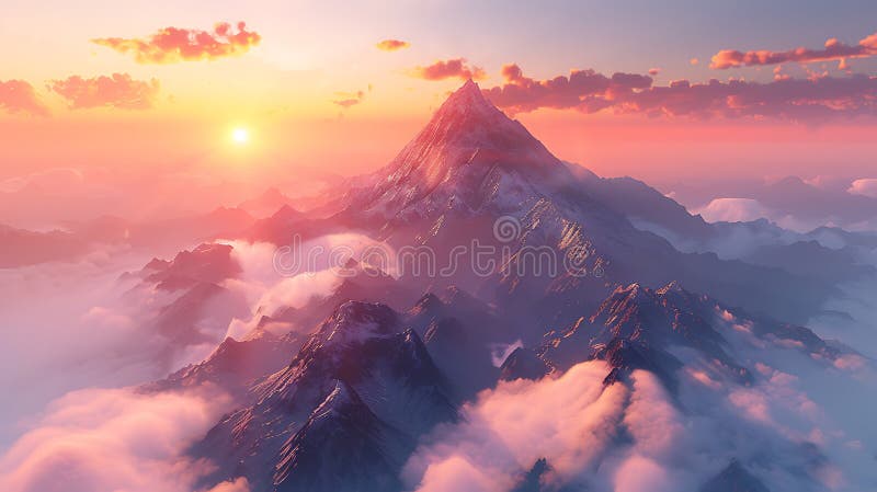 Mountains at Sunset. Beautiful Natural Scenery in Summer Season Stock ...