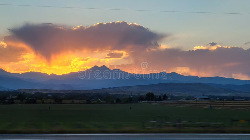 Mountains Sunset Colorado Front Range Stock Image - Image of horizon ...