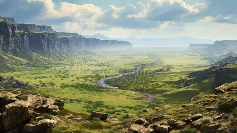 Mountains Tectonic Plateau Landscape Stock Illustration - Illustration ...