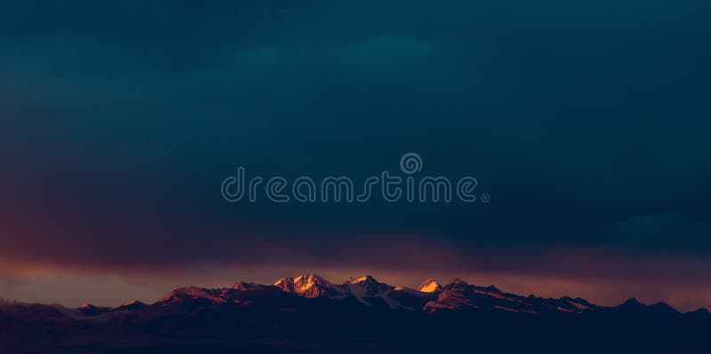 Mountains Top and Clouds at Twilight Stock Photo - Image of clouds ...
