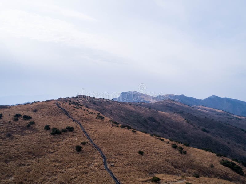 Aerial View of Mountain Trails Stock Photo - Image of korean, ridge ...