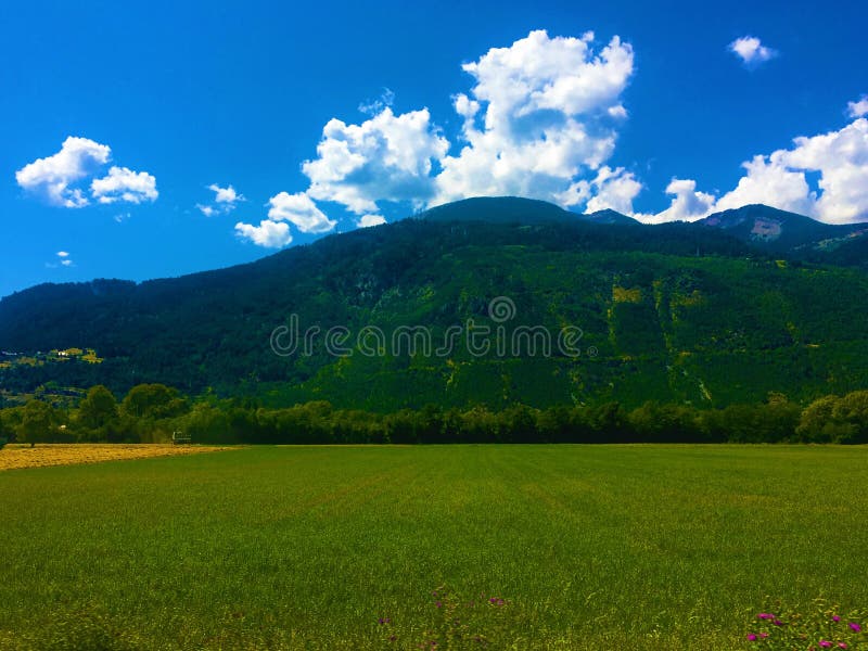 Mountains, Trees and Clouds Stock Photo - Image of rock, fairytale ...
