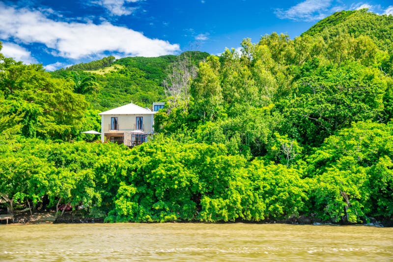 Mountains and Trees of Mauritius Island on a Beautiful Sunny Day Stock ...