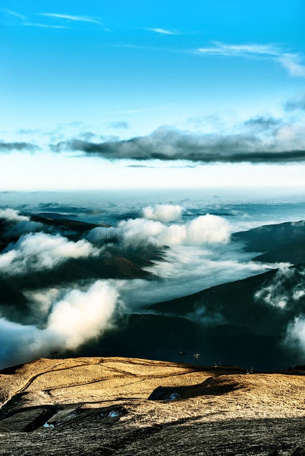 Mountains under cloudy sky stock photo. Image of outdoors - 30826434