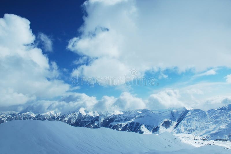 Mountains Under Snow in Winter Stock Image - Image of rocky, snow: 1640673