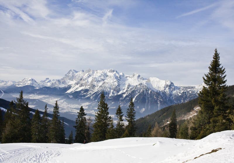 Mountains Under Snow in the Winter. Austria Stock Photo - Image of ...