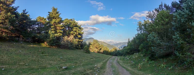 Mountains in the Valley of Aran in Panoramica Stock Photo - Image of ...