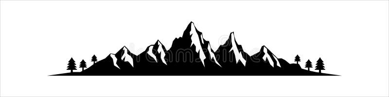 Mountains Vector Design Set. Great Mountains Vector Simple Illustration ...