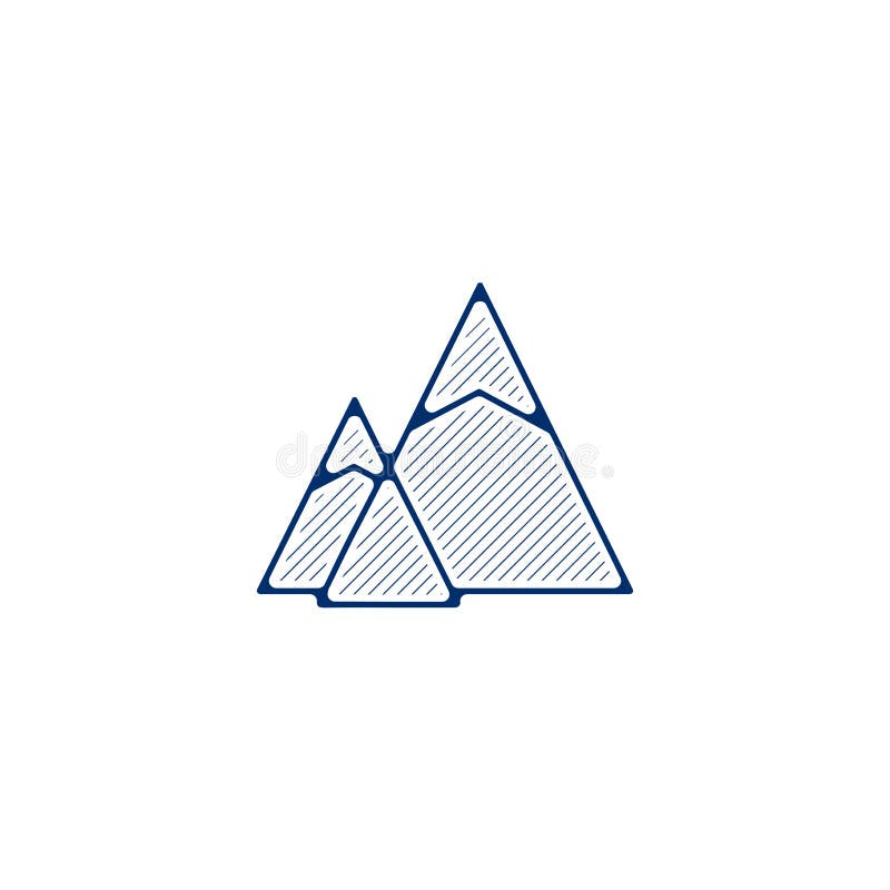 Mountains Icon. Mountain Hand Drawn Pen Style Line Icon Stock ...