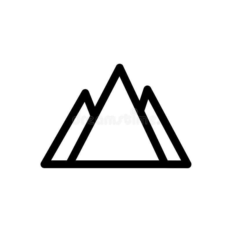 Mountains Icon. Mountain Line Icon Stock Vector - Illustration of black ...