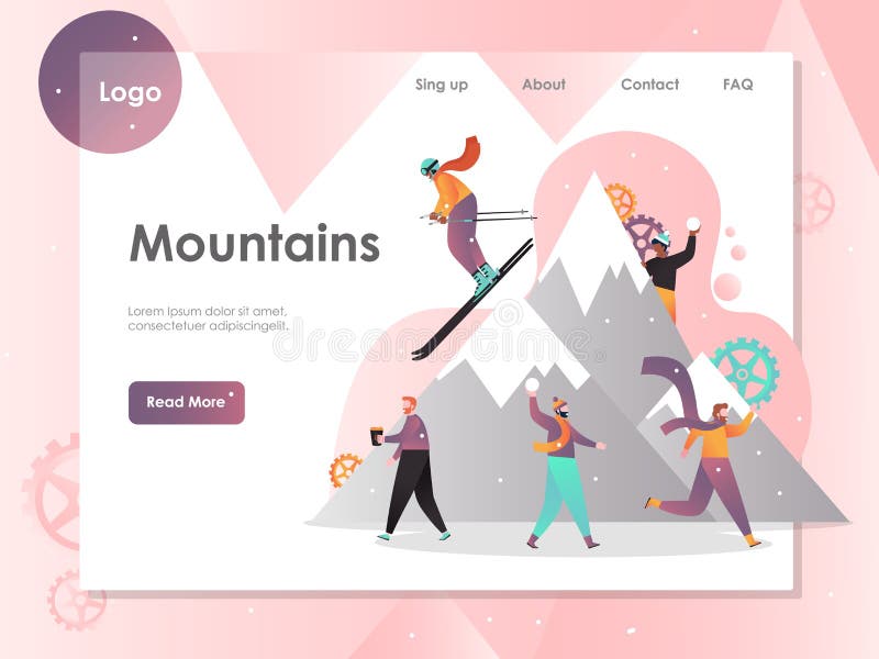 Mountains Vector Website Landing Page Design Template Stock Vector ...