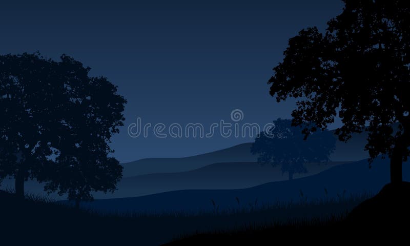 Mountains Views with Dramatic Shady Tree Silhouettes from the Edge of ...