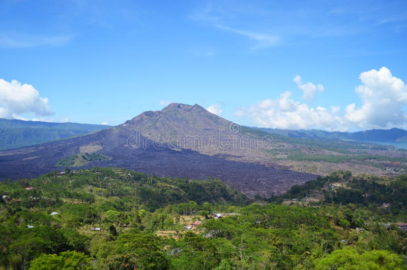 Mountains and Volcano in the Tropical Rainforest. Stock Image - Image ...
