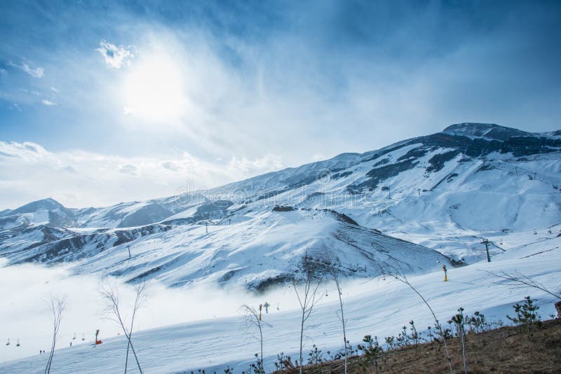 The Mountains during Winter in Azerbaijan Stock Image - Image of snow ...