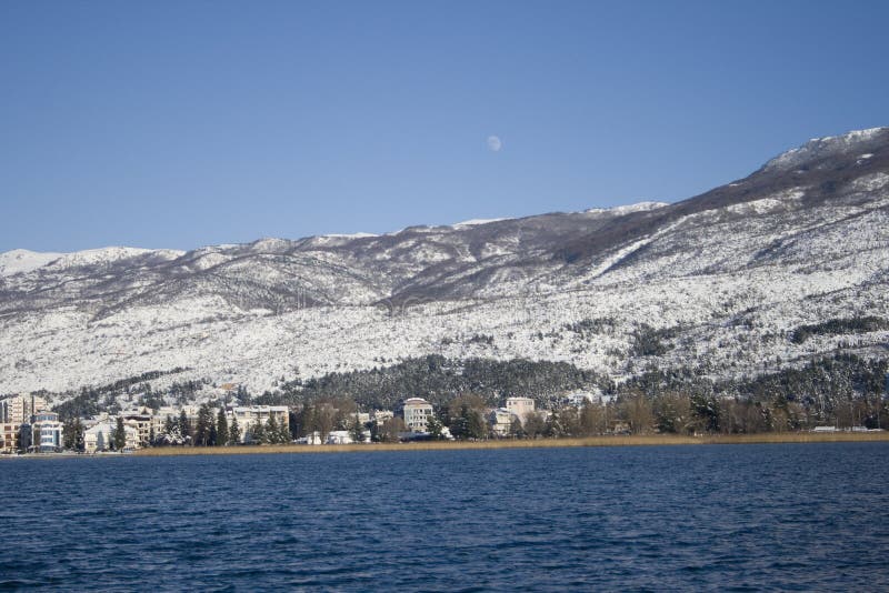 Mountains on the winter stock photo. Image of bank, moon - 49915046