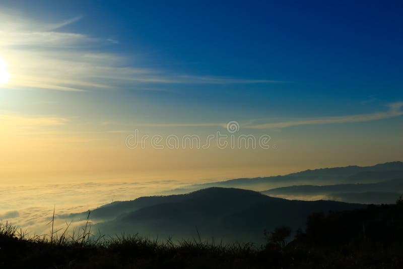 Mountains at Zaarour stock image. Image of clouds, scenic - 177688933