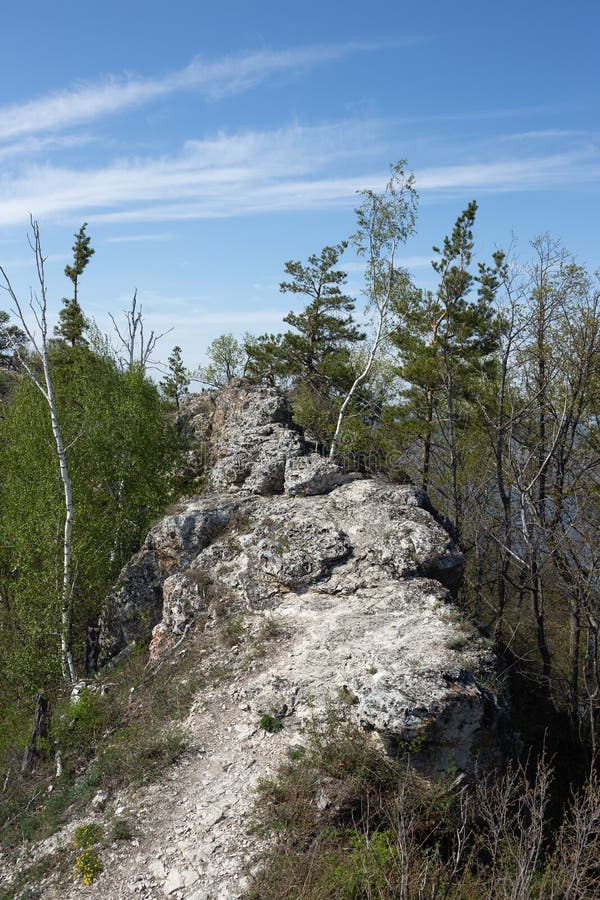 Mountains of Zhiguli in Russia Stock Photo - Image of primordial ...