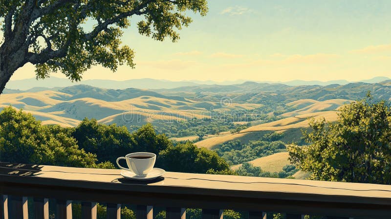 Mountaintop Coffee Deck View Relaxation Stock Image - Image of tranquil ...