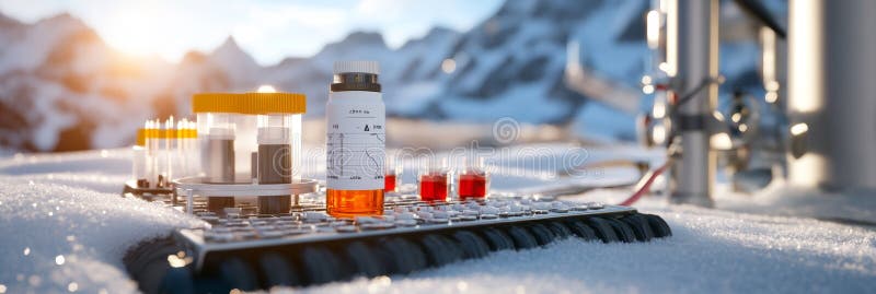Mountaintop Scientific Research Samples Vials Testing Snow Research ...