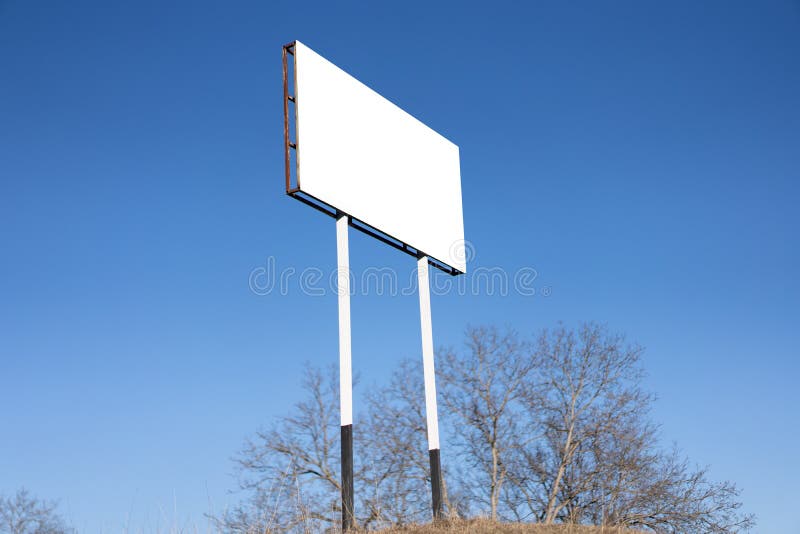 Mounted Billboard on Iron Supports Stock Image - Image of outdoor ...