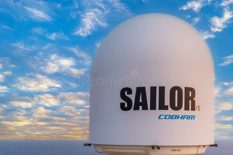 Mounted on Board of Cargo Ship SAILOR VSAT Antenna, an Advanced ...