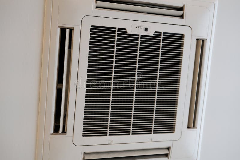 Mounted Cassette Air Conditioner on Ceiling. Ventilation System Stock ...