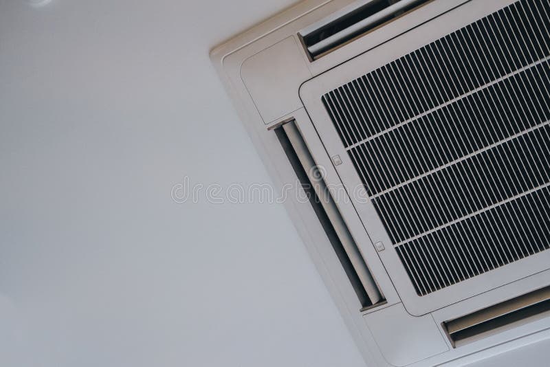Mounted Cassette Air Conditioner on Ceiling. Ventilation System Stock ...
