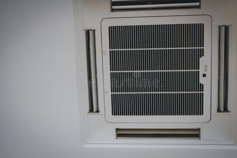 Mounted Cassette Air Conditioner on Ceiling. Ventilation System Stock ...