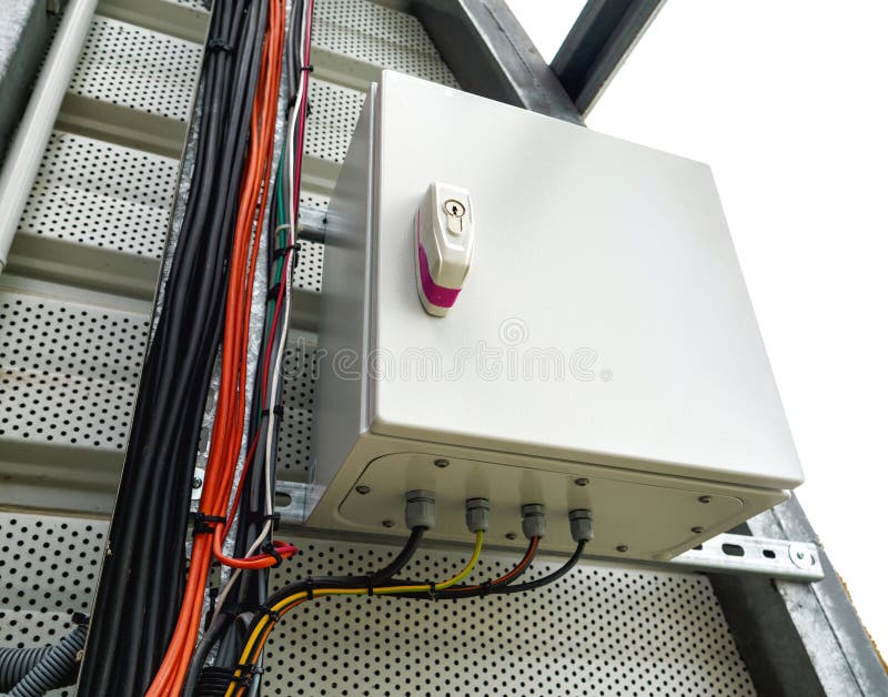 Mounted Electrical Control Box with Cables Stock Photo - Image of power ...