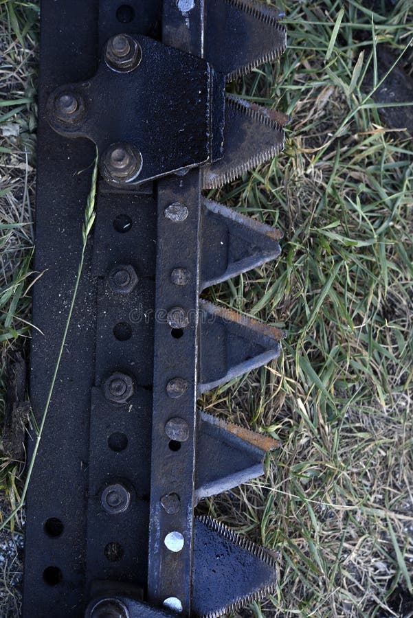 Mounted Grass Mower. Iron Segments of the Mower Stock Photo - Image of ...