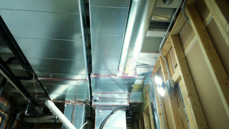 Mounted HVAC System Air Conditioner and Heating System in Home. Move ...