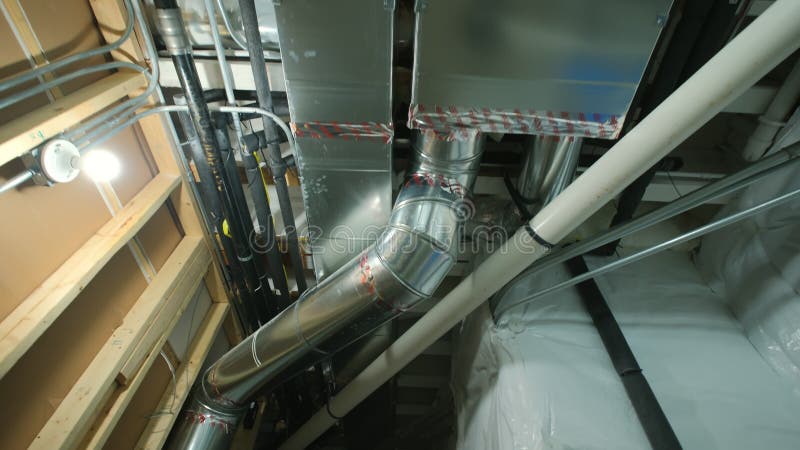 Mounted HVAC System Air Conditioner and Heating System in Home. Move ...