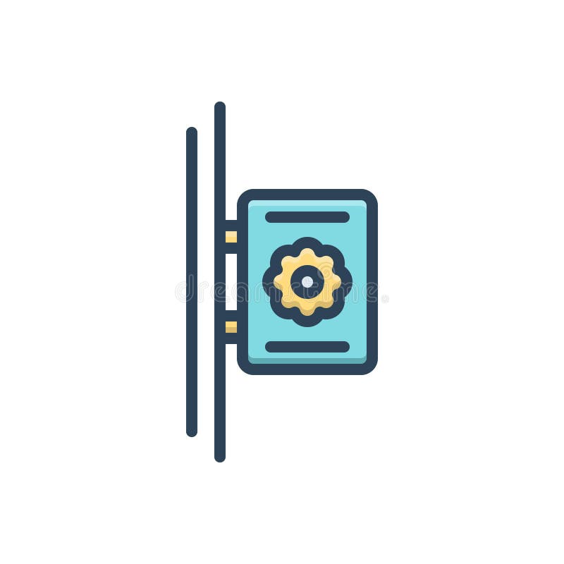 Color Illustration Icon for Mounted, Advertising and Attach Stock ...