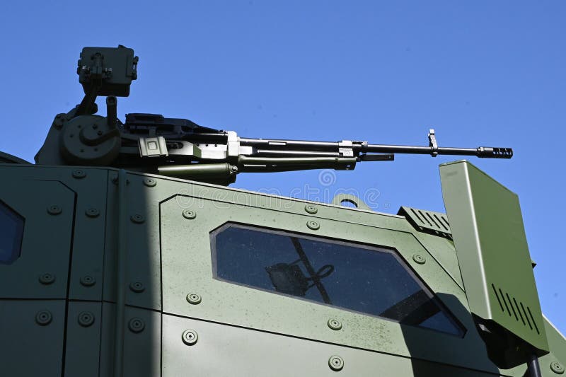 Coupled Machine Gun on a Military Vehicle Stock Image - Image of ...