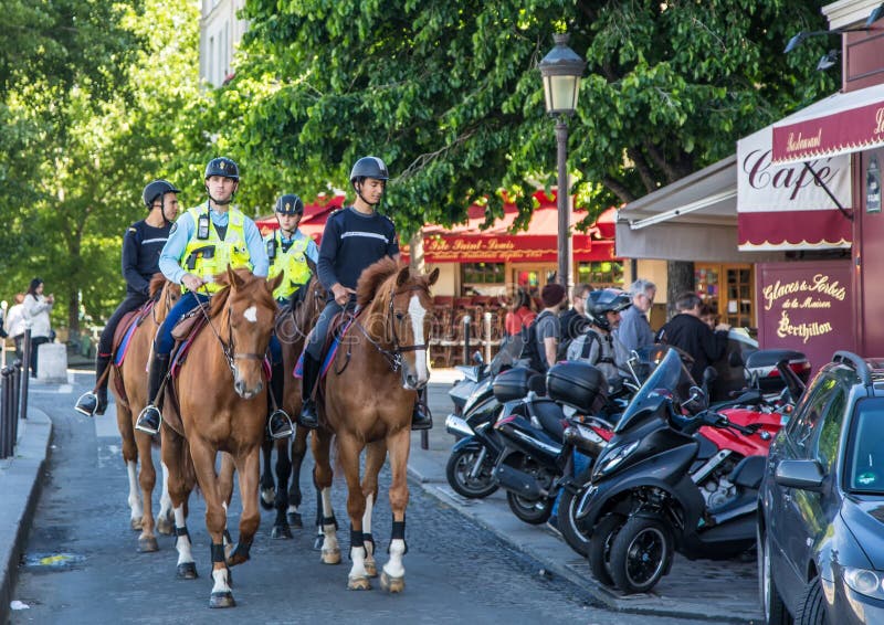 Mounted Police in Summer at Paris Editorial Photo - Image of ...