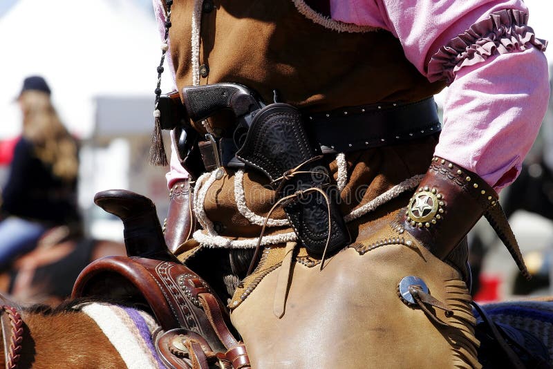 Mounted Rider with Revolver Stock Photo - Image of lifestyle, defend ...