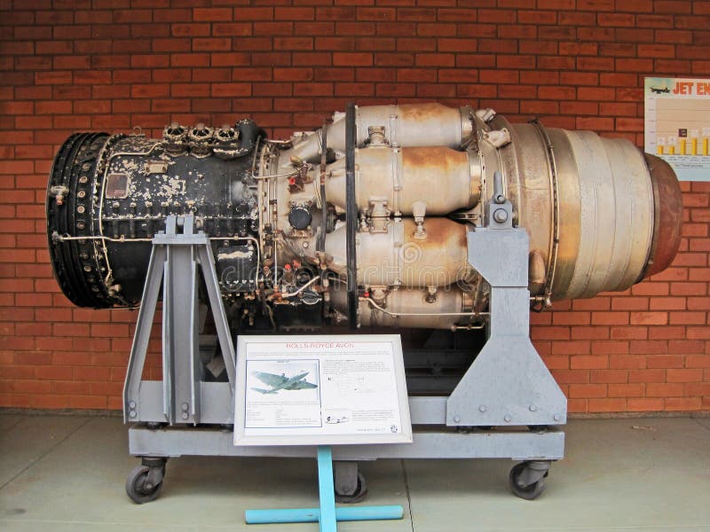 Mounted Rolls Royce Avon 101 Engine on Display at the South African Air ...