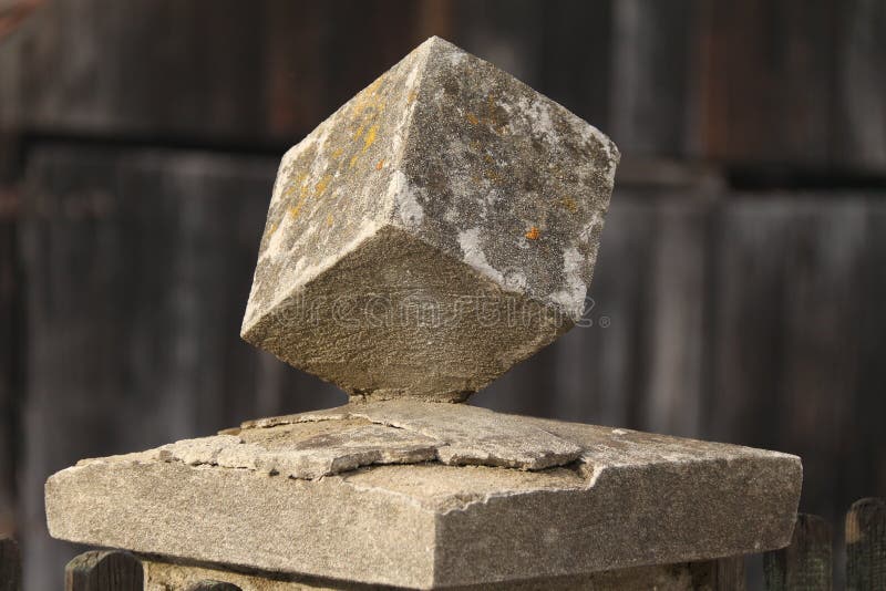 Stone Cube Blocks, Geometric Shapes on a Wall Stock Photo - Image of ...